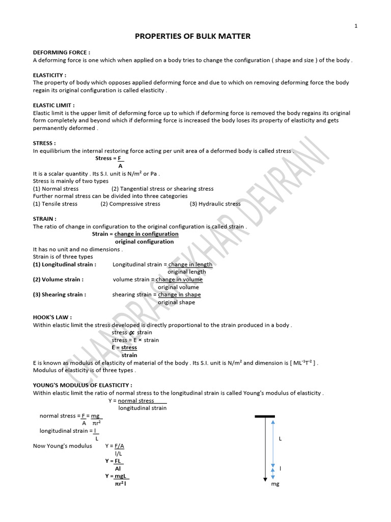 7 Properties of Bulk Matter | PDF | Thermal Expansion | Elasticity ...