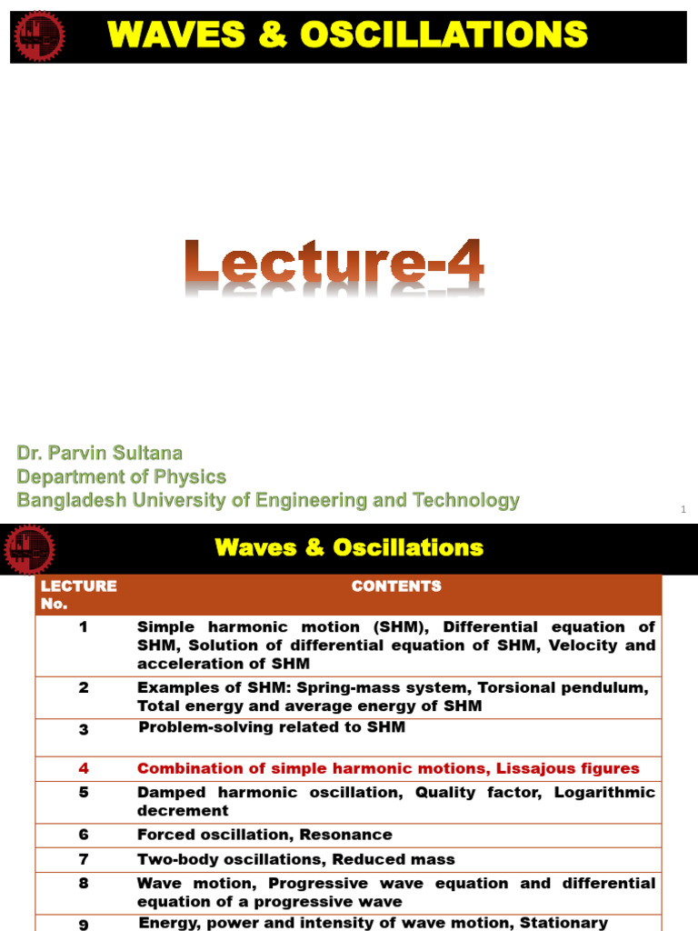 Composition of Simple Harmonic Motion | PDF | Waves | Oscillation