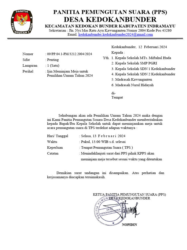 Undangan Pleno PPS | PDF