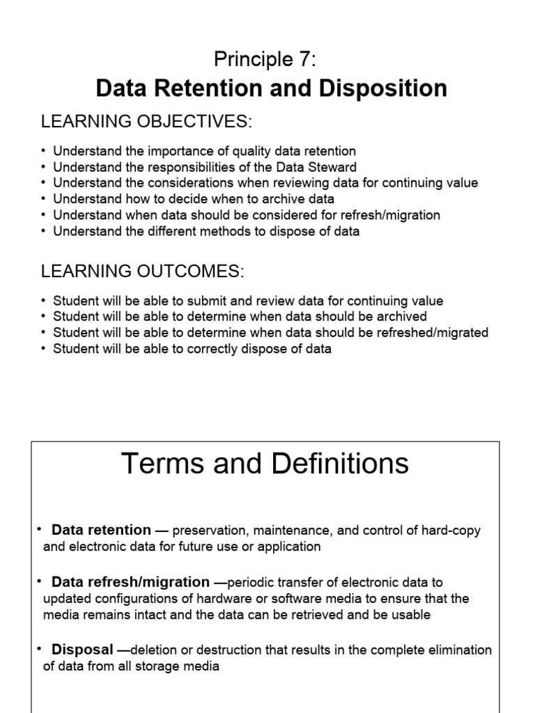 Lecture Five-Data Retention | PDF | Data | Metadata