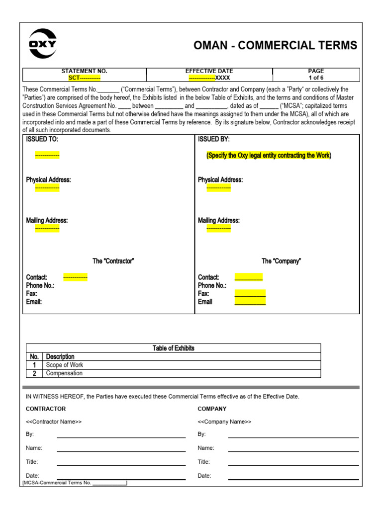 2-Oma STD Local Commercial Terms (SCT) | PDF | Taxes | Invoice