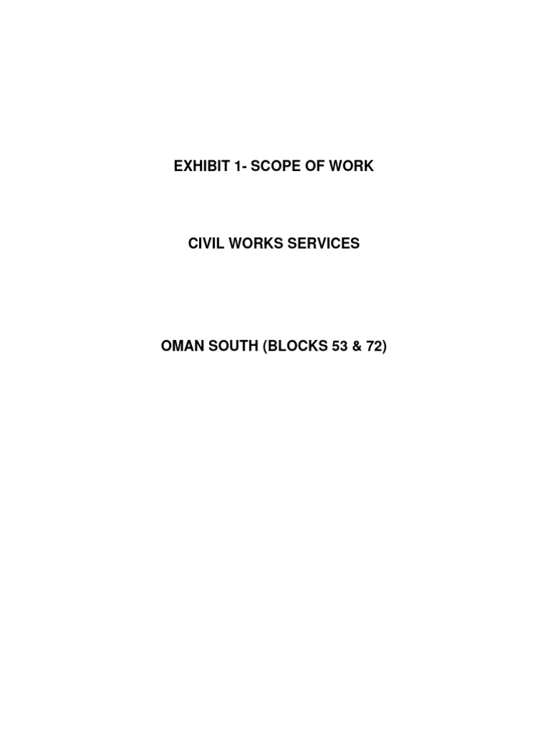 3-Exhibit 1-Scope of Work - Civil Work Services | PDF | Employment ...