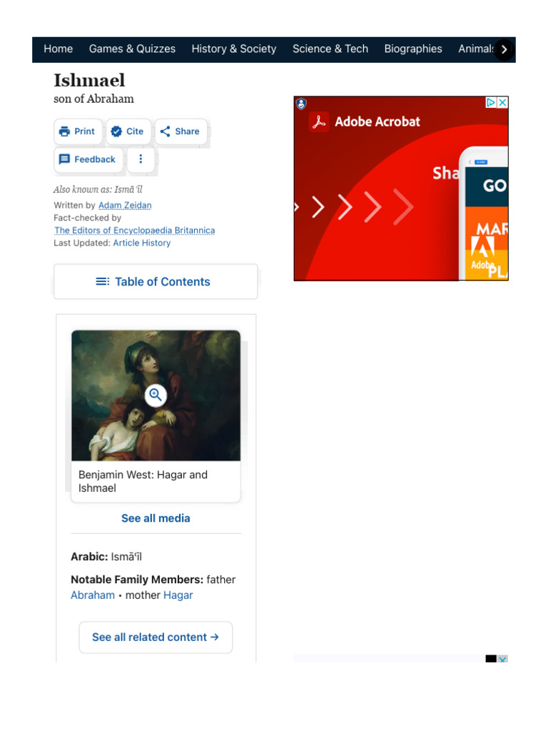 Ishmael - Meaning, Facts, & Significance - Britannica | PDF | Ishmael | Abraham