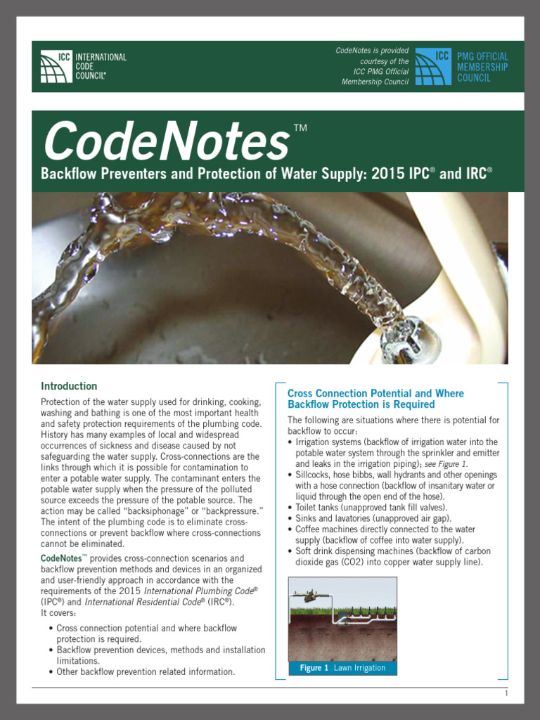 PMG CodeNotes Backflow | PDF | Water | Mechanical Engineering