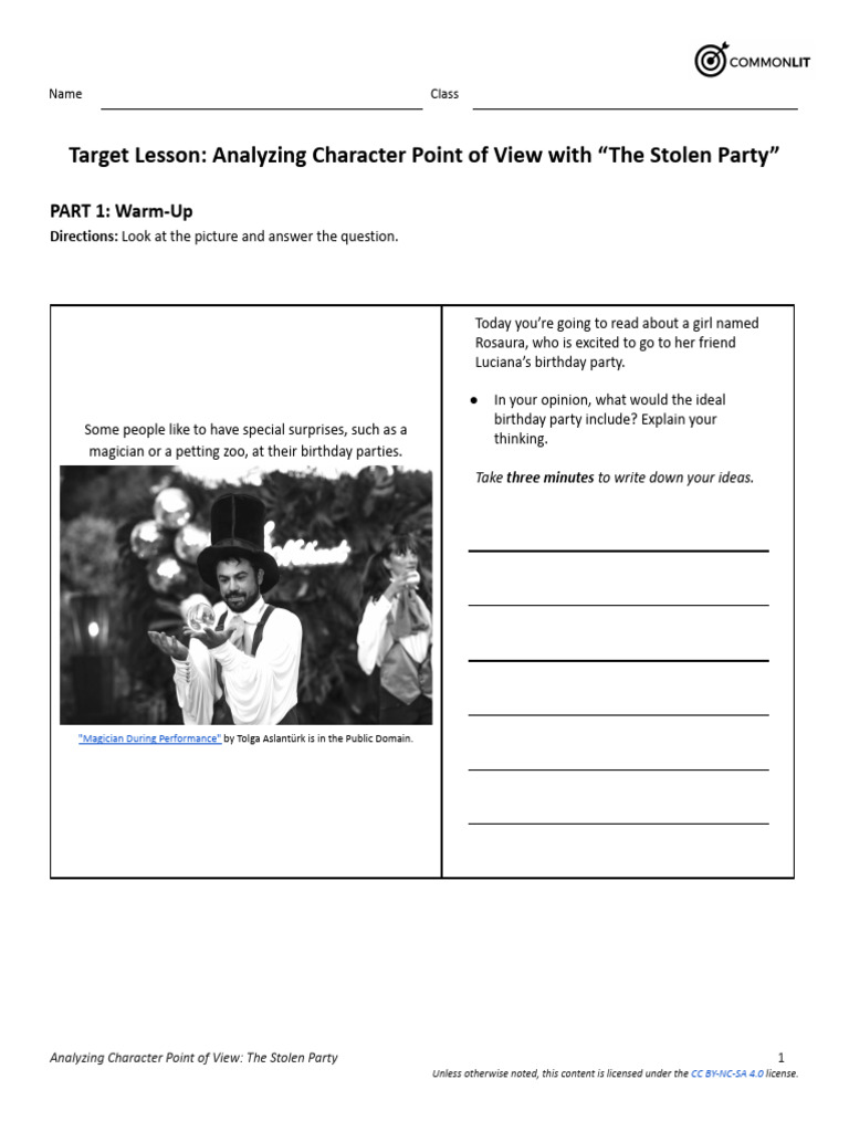 The Stolen Party Target Lesson STUDENT COPY 1.5v | PDF