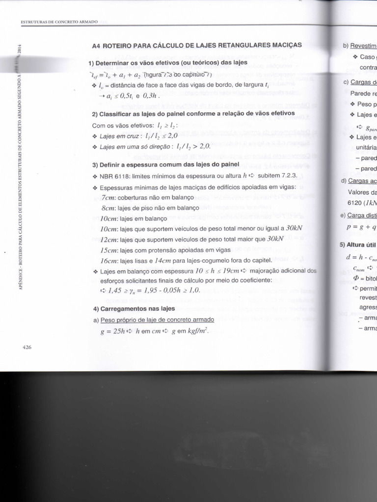 ROTEIRO_LAJES_MACICAS_NBR 6118_2014 | PDF