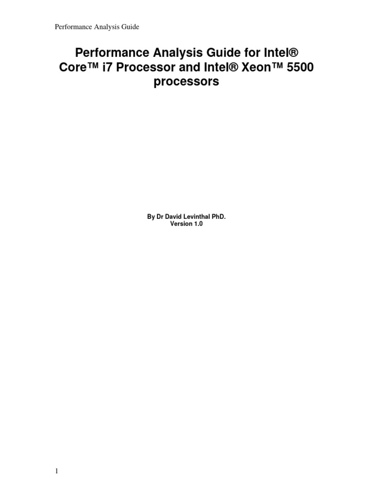 Performance Analysis Guide For Intel I7 Processor | PDF | Cpu Cache | Central Processing Unit