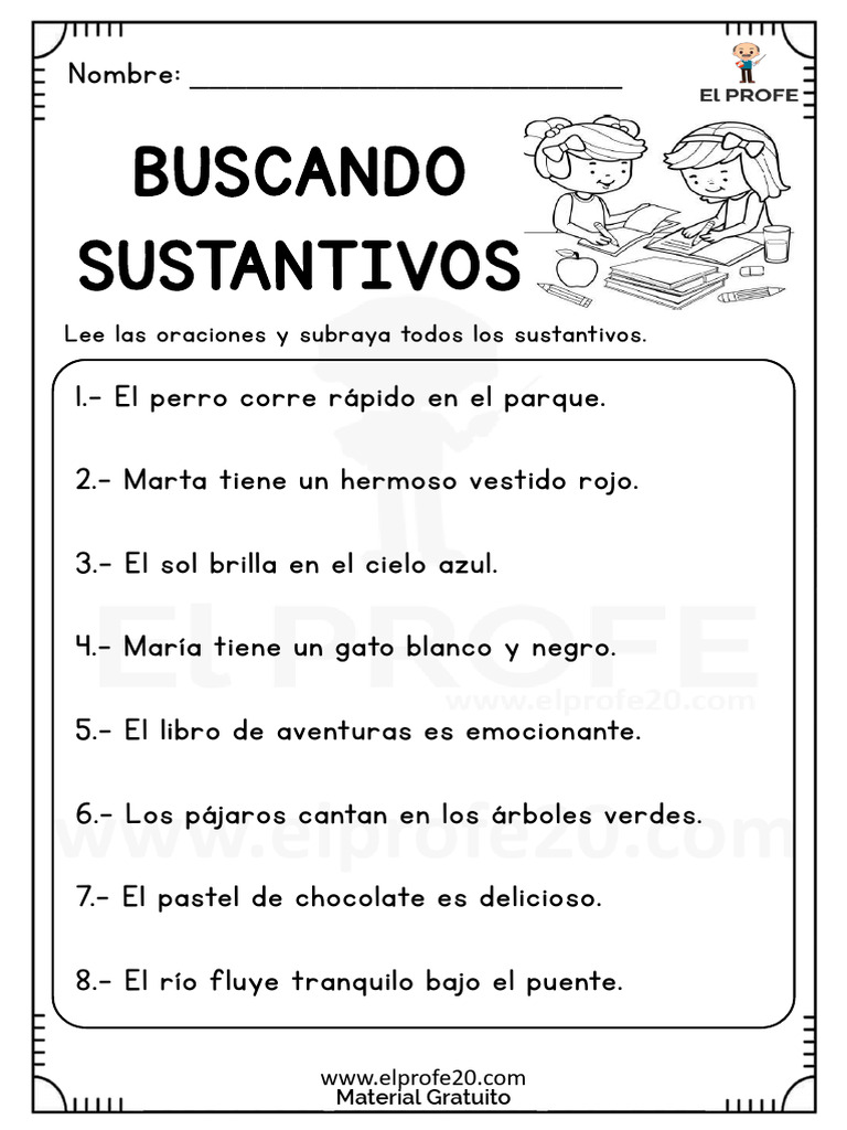 Identificación de Sustantivos para Niños | PDF