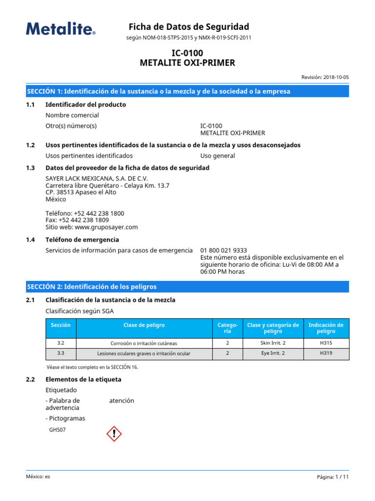 Oxi Primer Sayer IC 0100 | PDF | Agua | Naturaleza