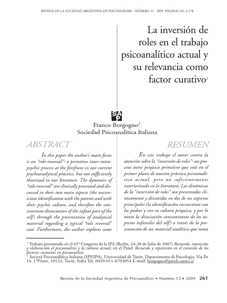 BORGOGNO La Inversion de Roles | PDF | Experiencia | Adultos