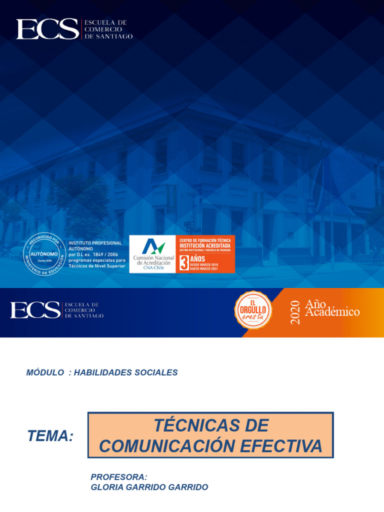 2DA. CLASE - Técnicas de Comunicación Efectiva | PDF | Conceptos psicologicos | Ciencias del ...
