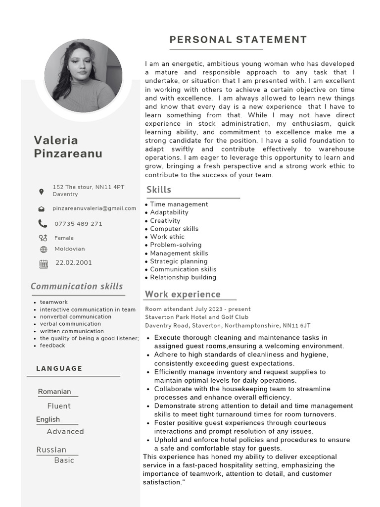 Grey & White Minimal Resume | PDF | Communication | Cognition