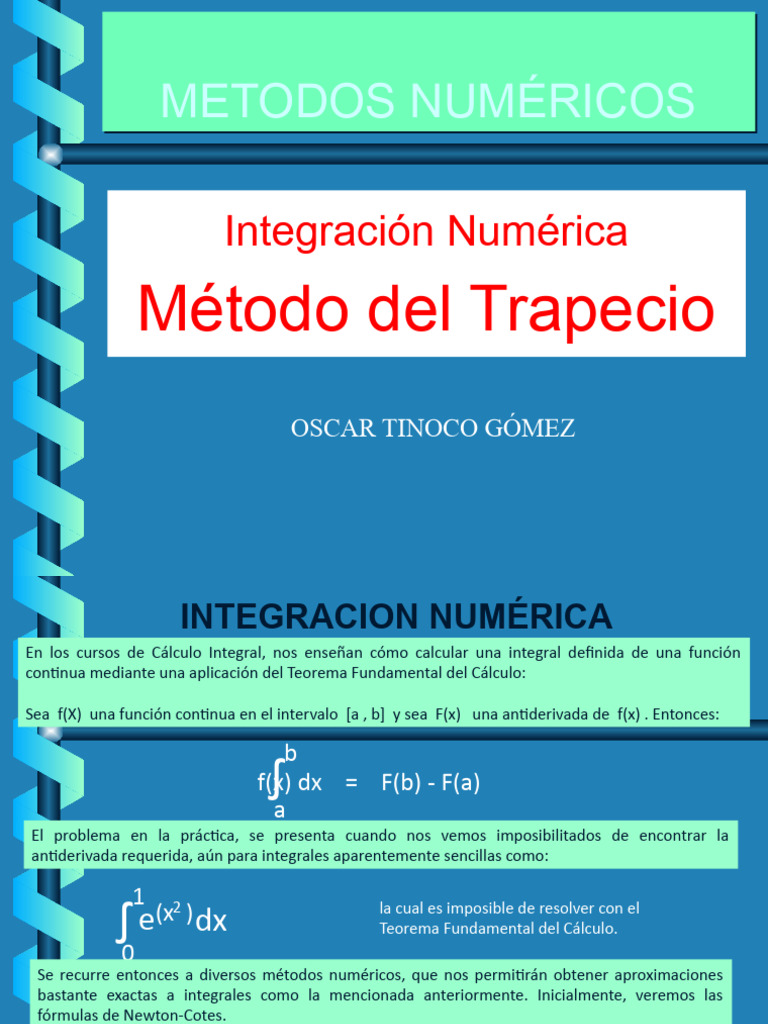 Integracion Numerica Método Del Trapecio 2022 I | PDF | Integral | Matemáticas De La Computación