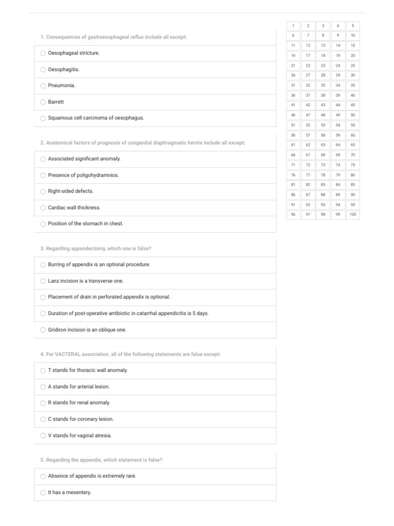 Exam 1 Ped | PDF | Esophagus | Clinical Medicine