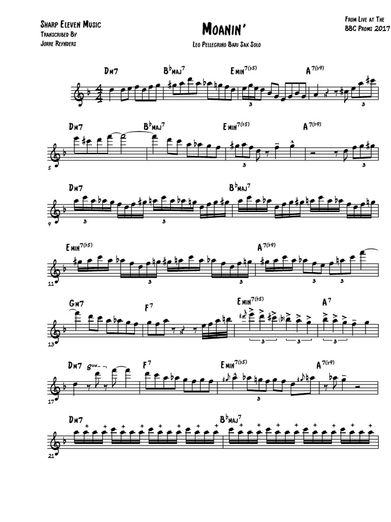 Moanin - Leo P (Eb-instruments) | PDF
