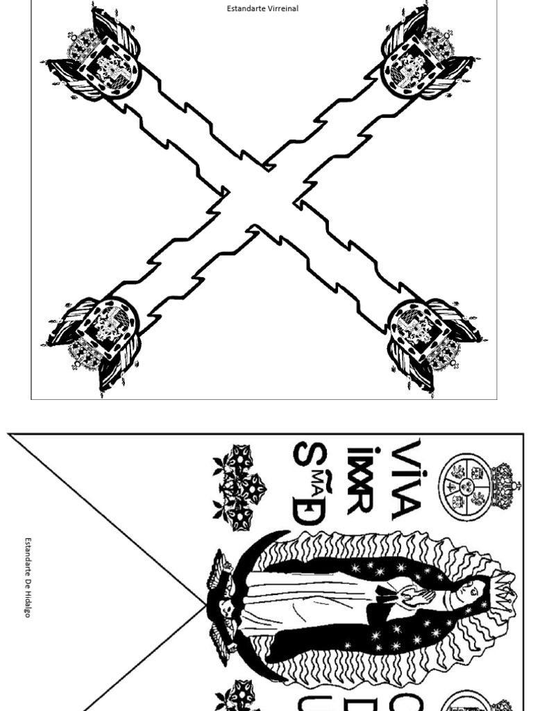 Bandera de México y Estandartes para Colorear | PDF | Historia