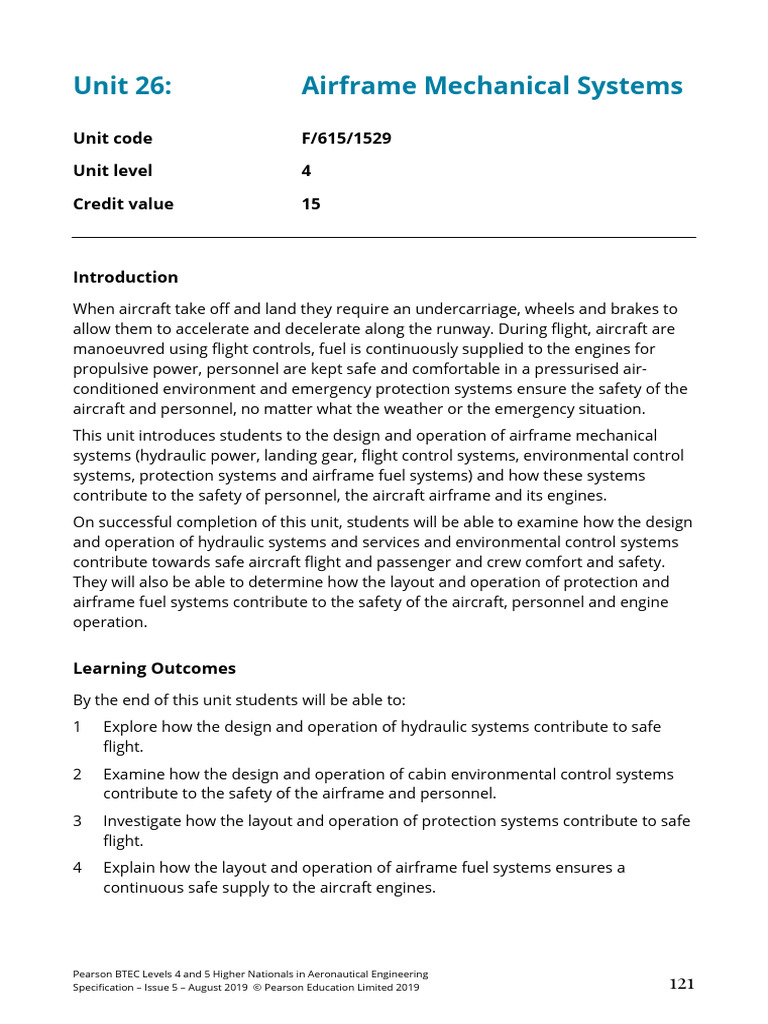 Unit 26 - Airframe Mechanical Systems | PDF