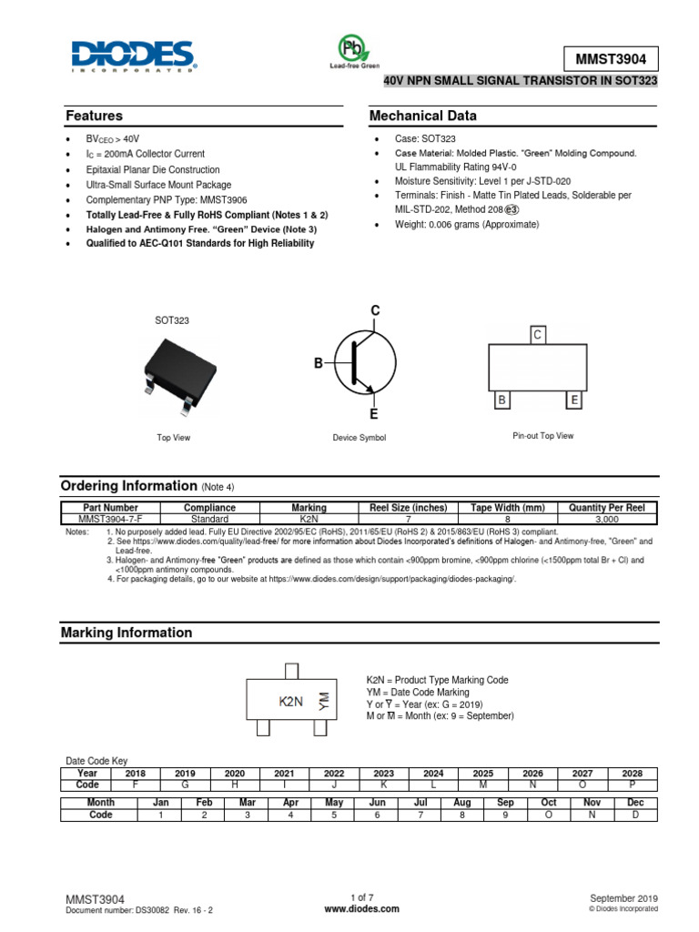MMST3904 | PDF | Bipolar Junction Transistor | Computer Engineering