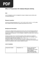 Enzyme Activity: Temperature Effects | PDF | Enzyme | Catalase