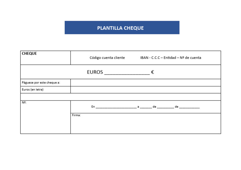 Plantilla Cheque | PDF | Negocios | Finanzas y dinero