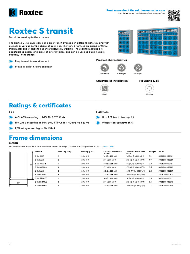 Roxtec S Transit | PDF | Pipe (Fluid Conveyance)