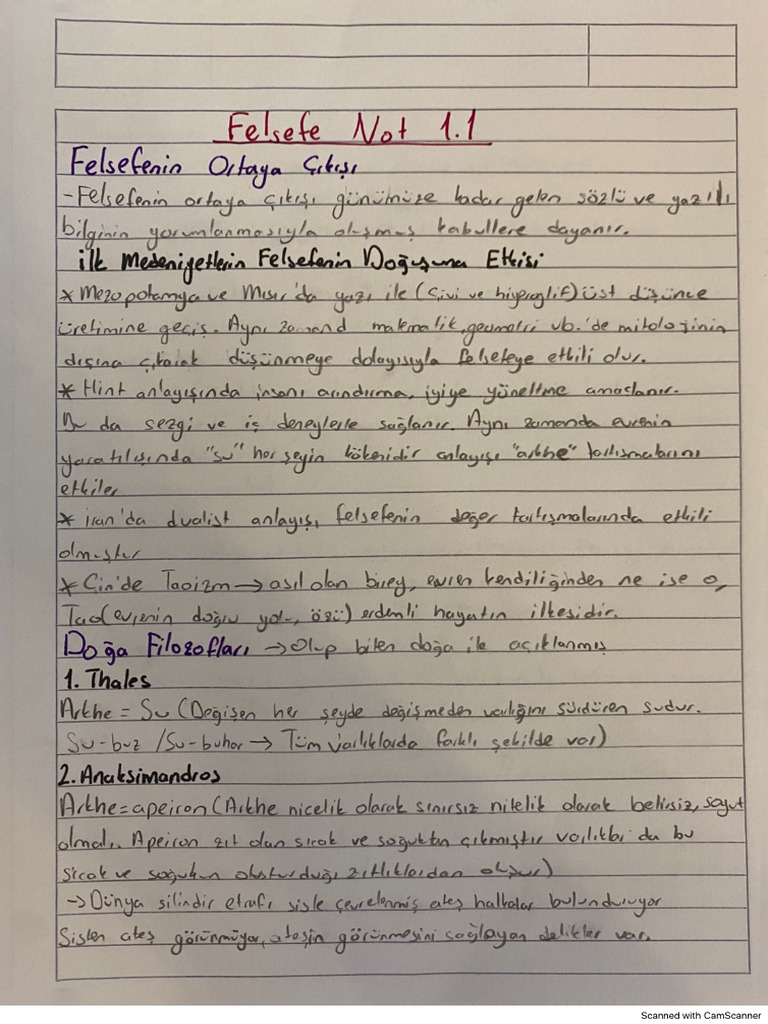 Felsefe Not 1.1 | PDF