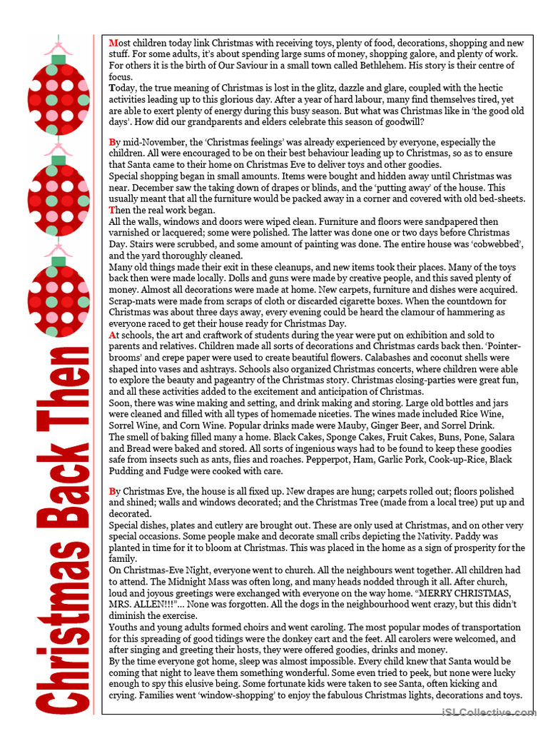 Christmas Back Then (2 PGS) | PDF | Cakes | Christmas
