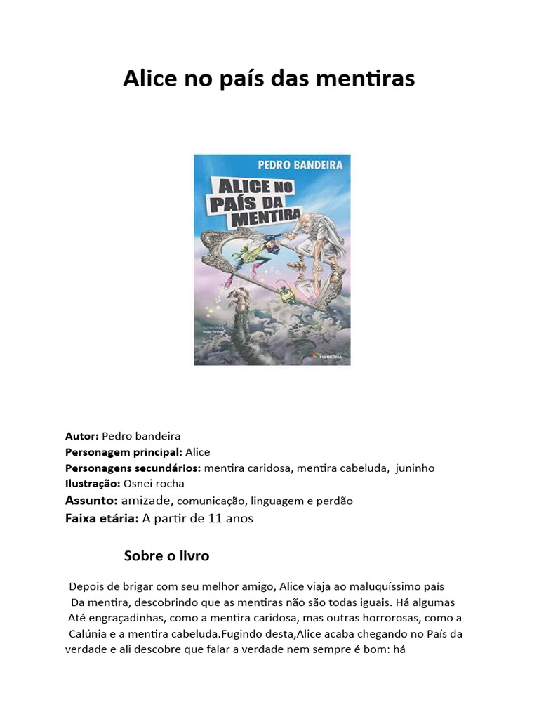 Alice No Pais Das Mentiras 1 | PDF