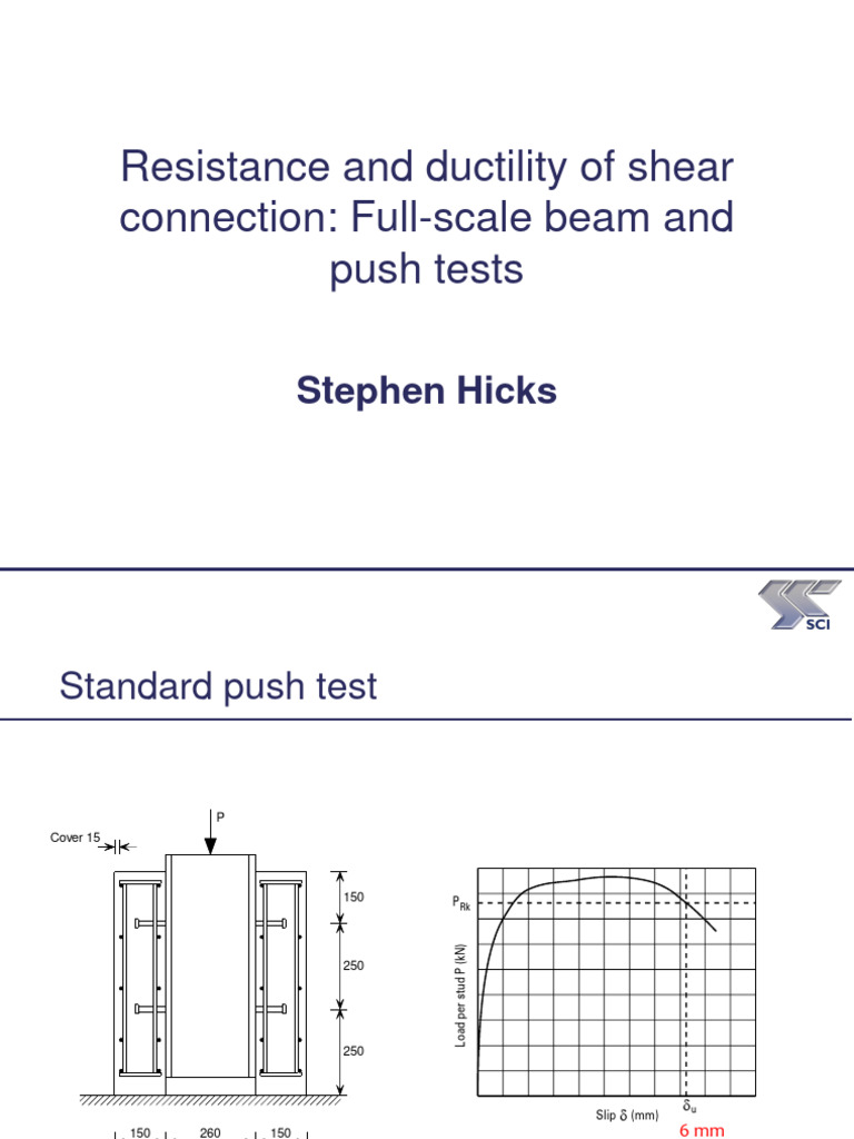 Resistance and Ductility of Shear Connection: Full-Scale Beam and Push ...