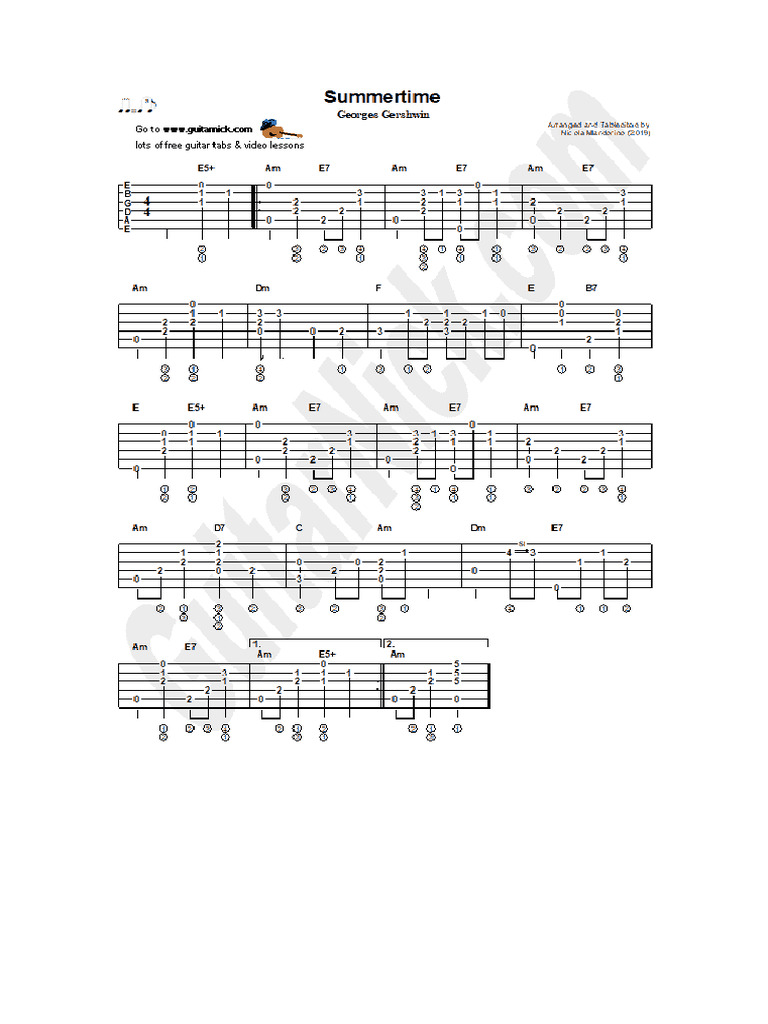 Summertime Guitar Tabs | PDF