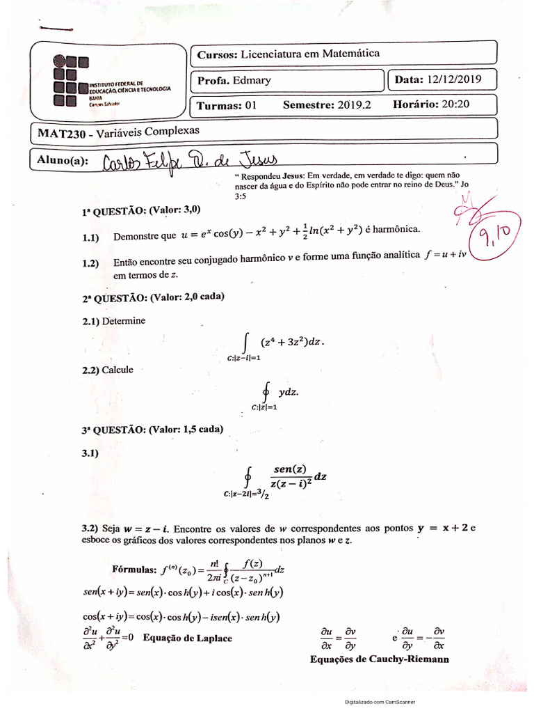 Prova A 1 Unidade | PDF