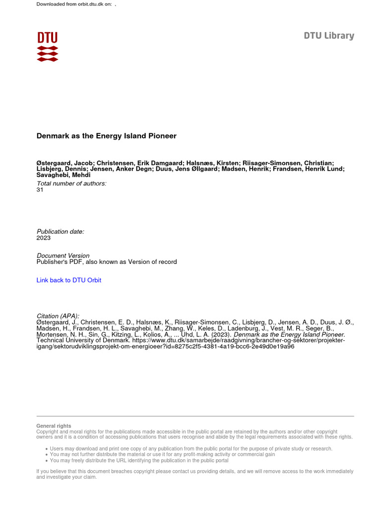 DTU Energy Islands en Digital Spreads | PDF | Offshore Wind Power | Wind Power