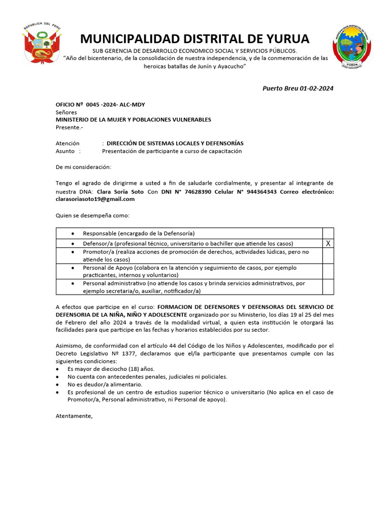 Oficio 0045 | PDF | Justicia | Crimen y violencia