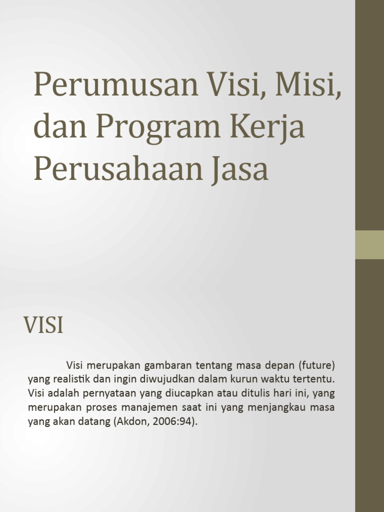 Perumusan Visi, Misi, Program Kerja | PDF | Bisnis