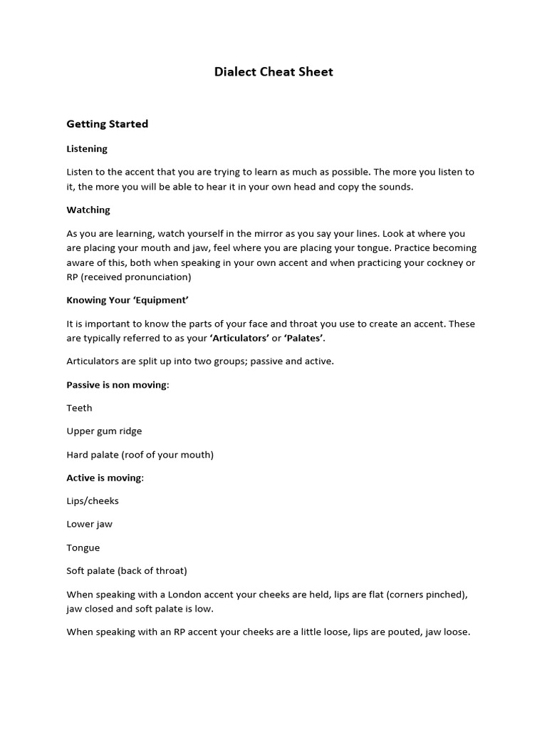 British Accent Learning Guide | PDF | Mouth | Accent (Sociolinguistics)