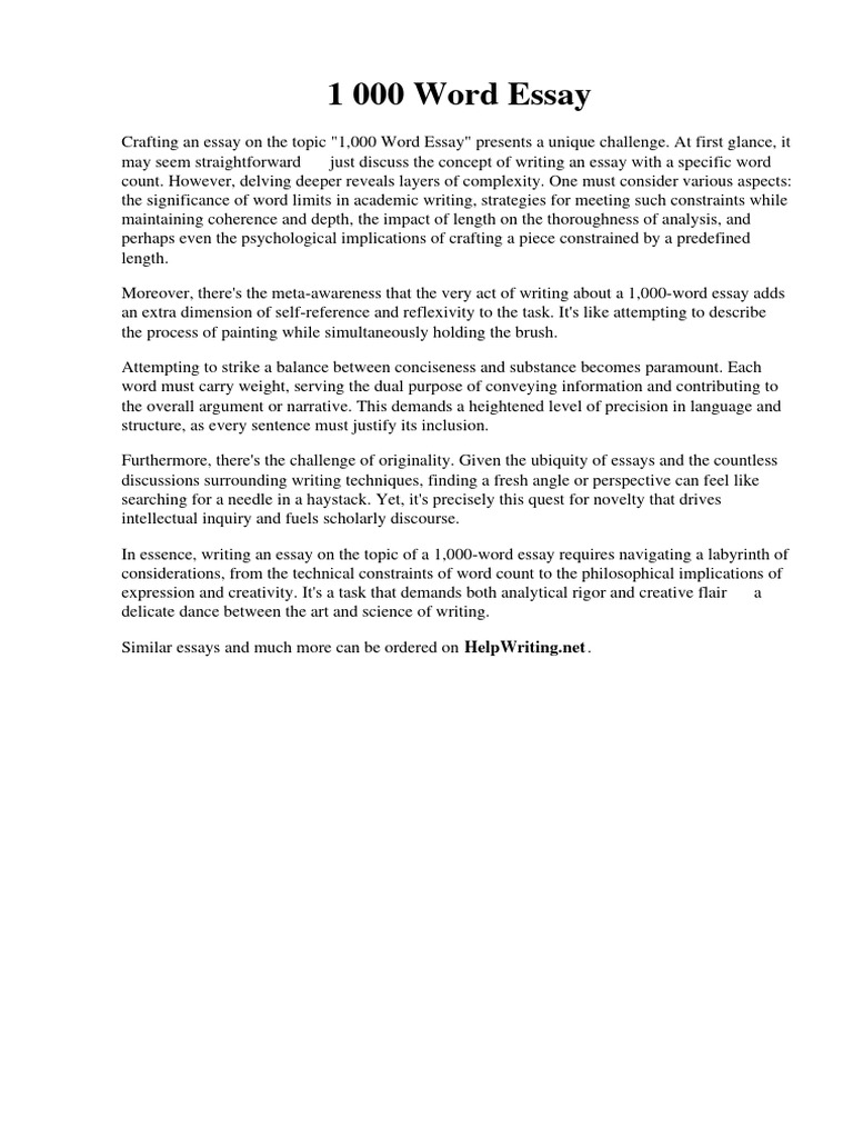 1 000 Word Essay | PDF | Consumer Electronics | Liberalism