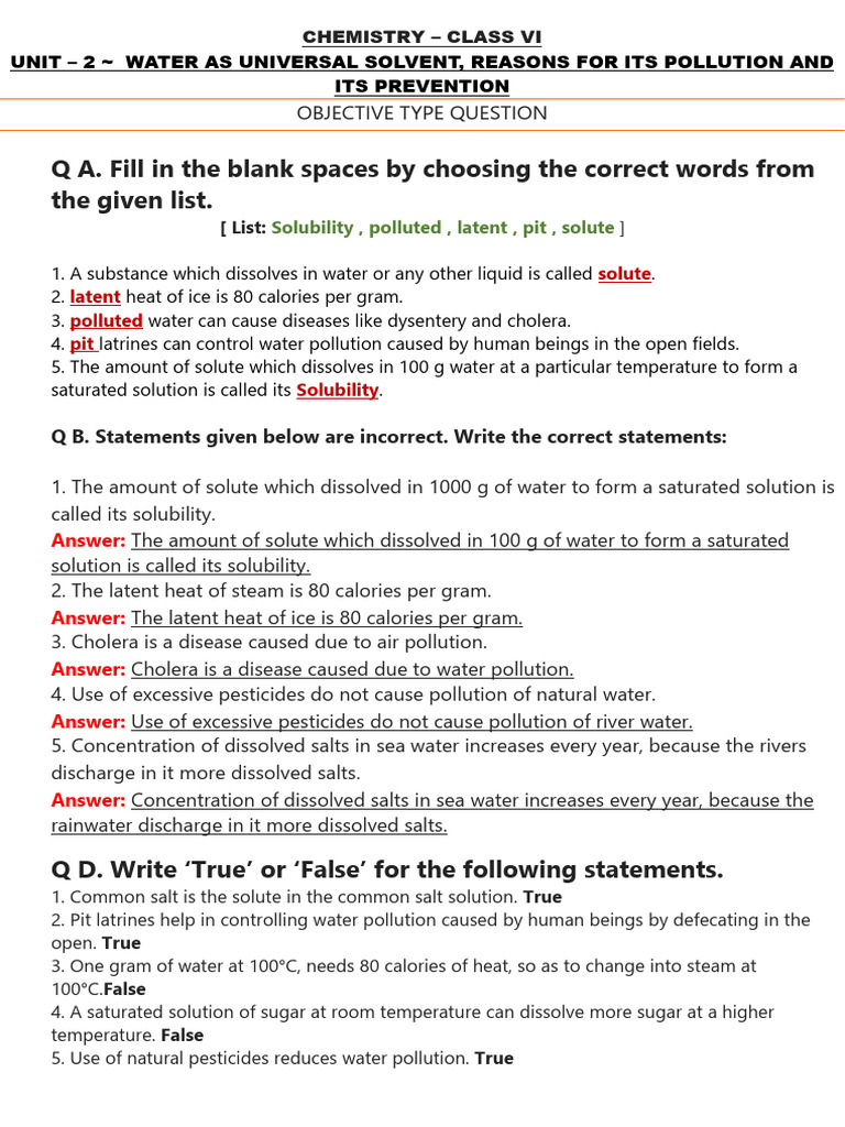 Rudra Pratap Singh 0.2 Chemistry CH - 4 U - 2 | PDF | Solubility | Water