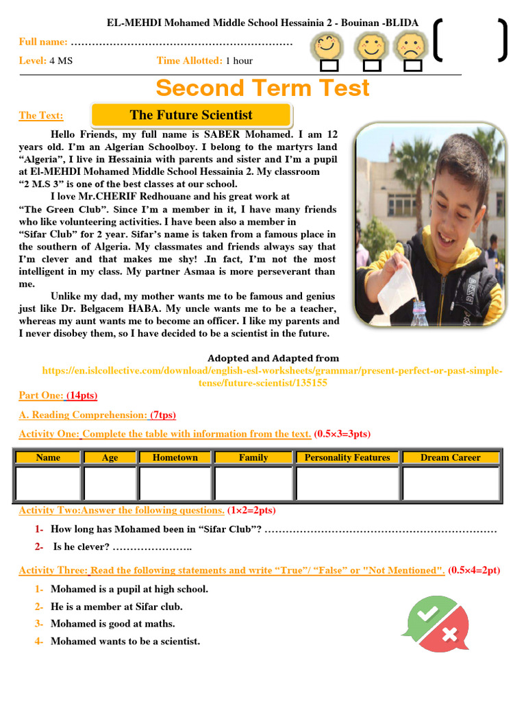 Dzexams 4am Anglais 1697511 | PDF | Human Communication | Grammar