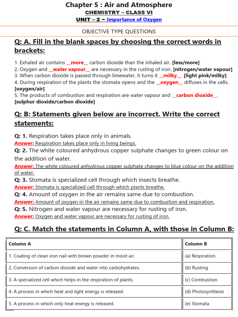 Rudra Pratap Singh 0.2 Chemistry Ch-5 U - 2 | PDF | Carbon Dioxide | Breathing