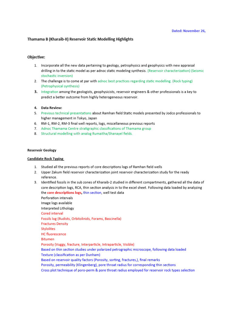 KH-2 Static Modelling Notes | PDF | Petroleum Reservoir | Applied And ...