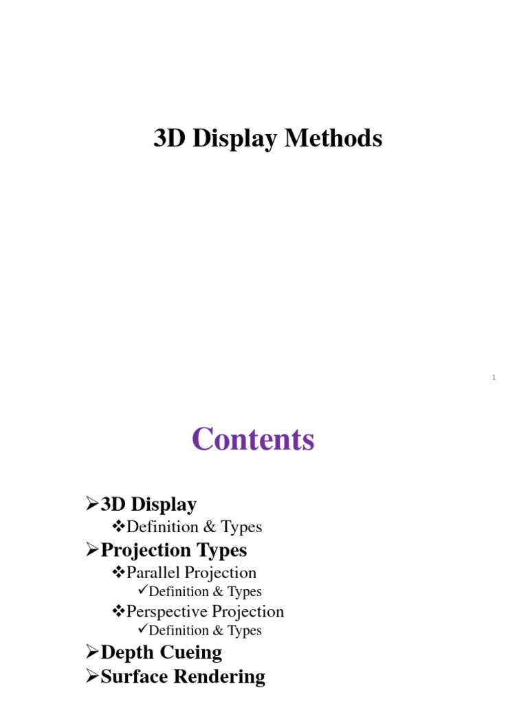 Lec-8 - 3D Display | PDF | Rendering (Computer Graphics) | Technical ...