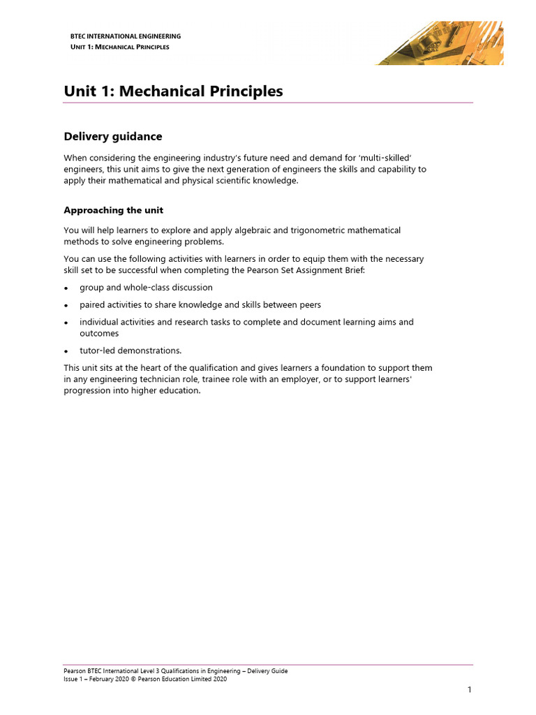 BTEC Level 3 Engineering: Mechanical Principles | PDF | Young's Modulus ...