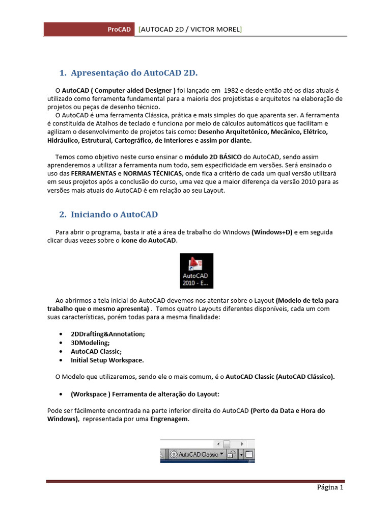 ProCAD Apostila AutoCAD 2D | PDF | Auto Cad | Desenho