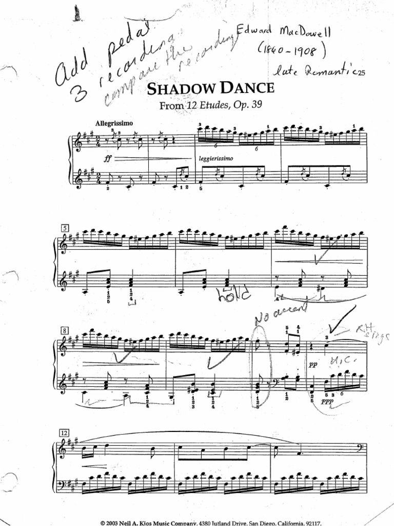 Macdowell - Shadow Dance | PDF