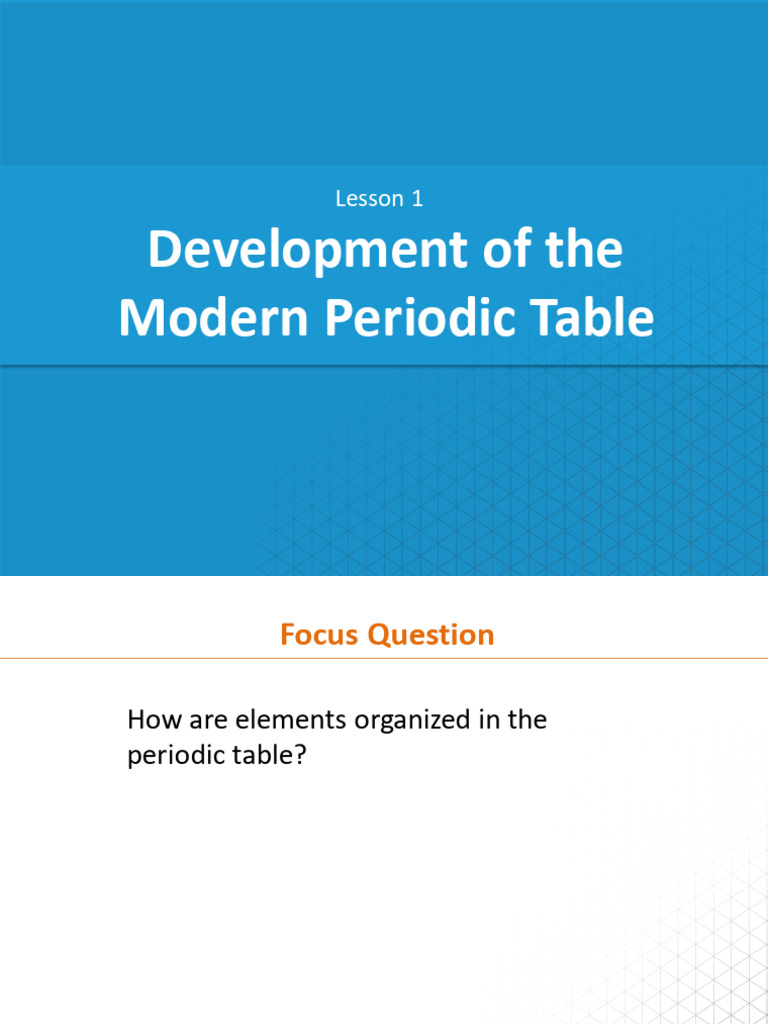 CA Lesson 1 Development of The Modern Periodic Table | Download Free ...