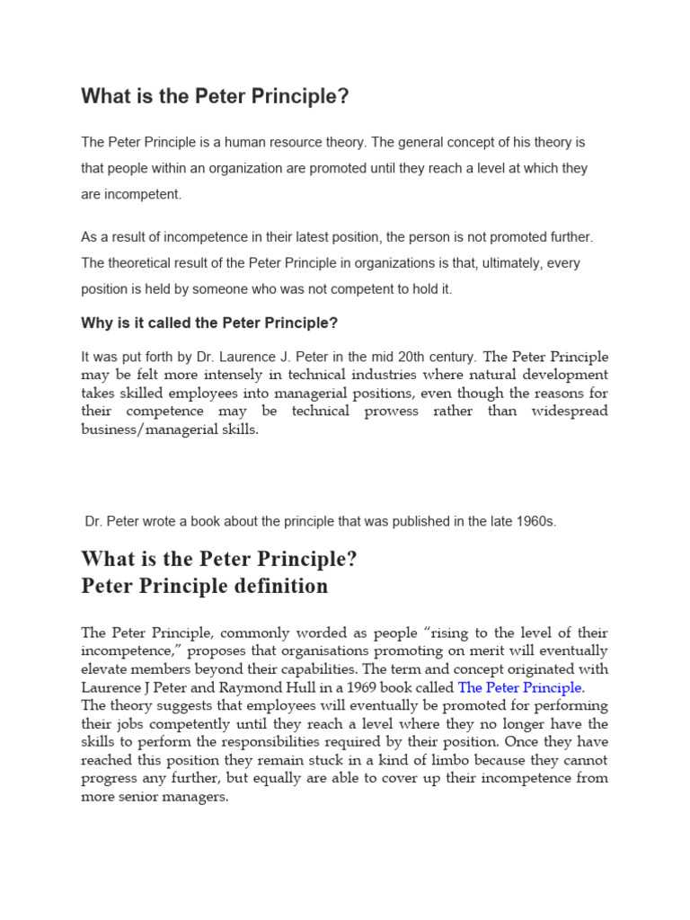 What Is The Peter Principle | PDF