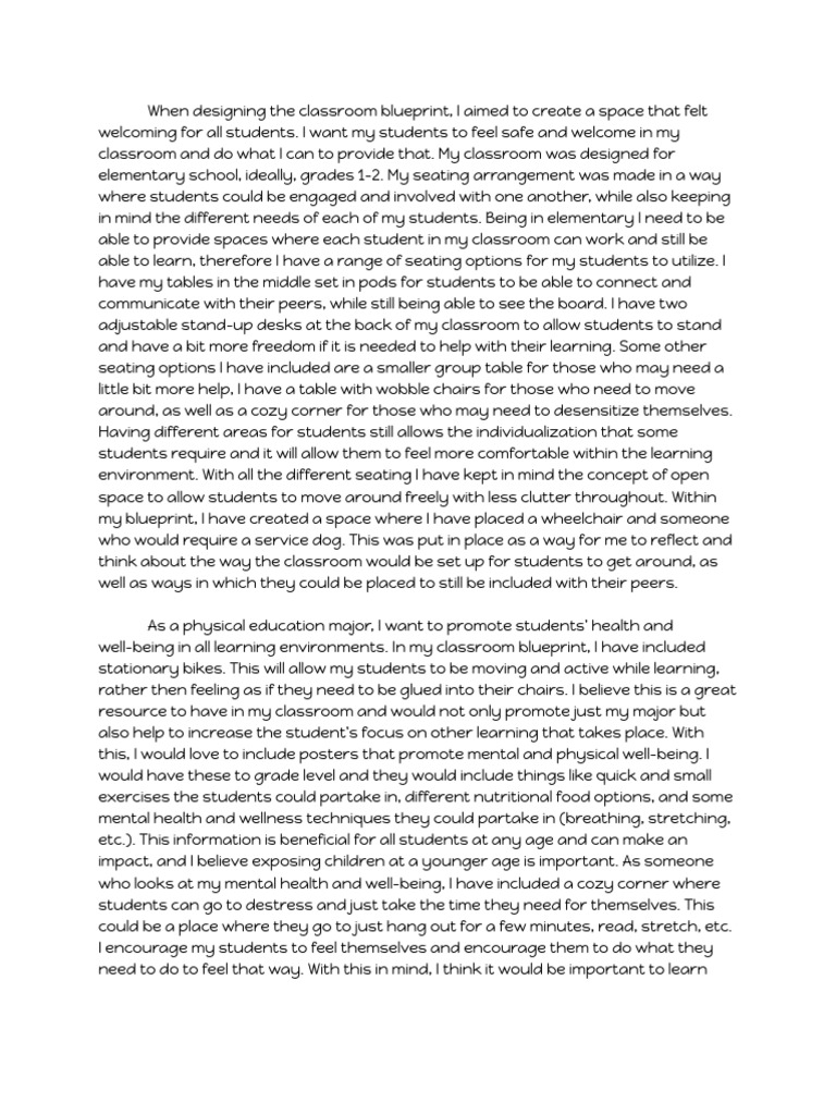 classroom blueprint rationale | PDF | Classroom