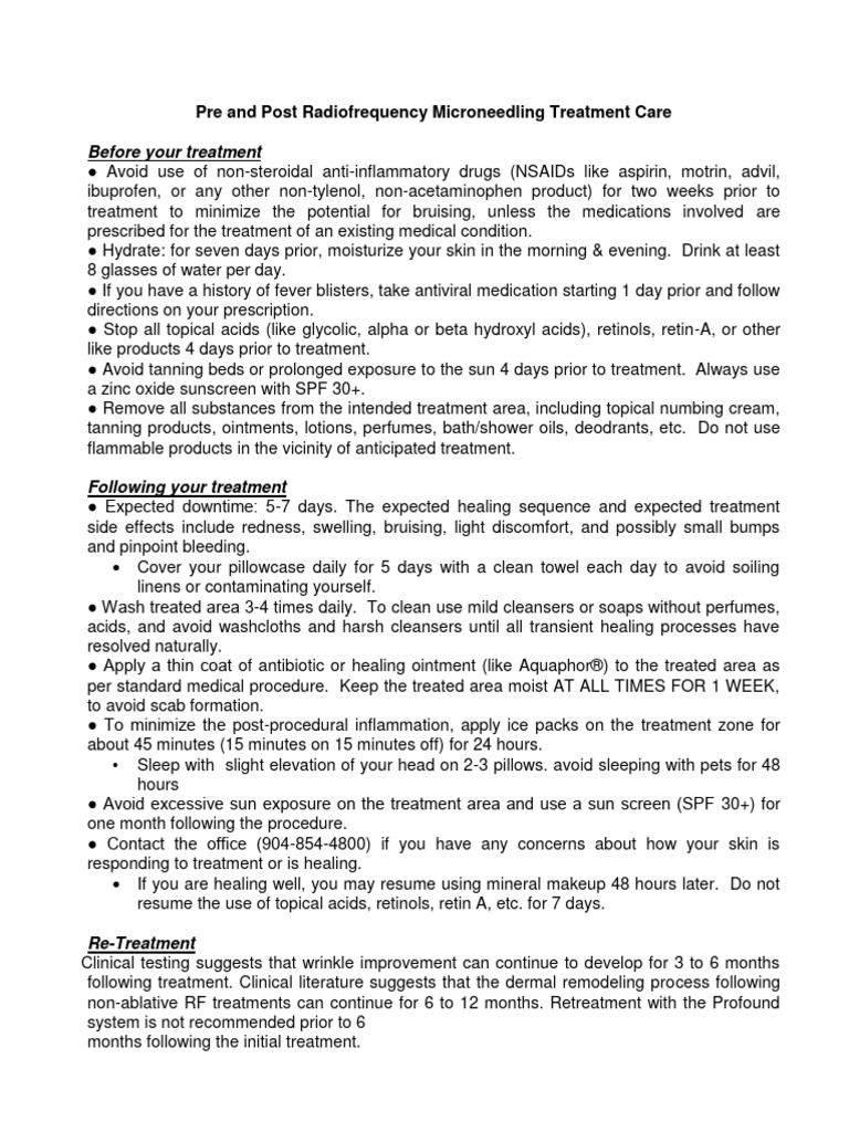 Profound Post Treatment Instructions CPS | PDF | Sunscreen | Medicine