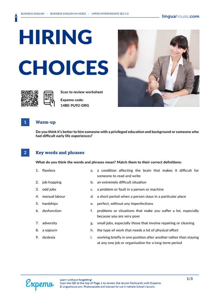 Hiring Choices British English Student Ver2 | PDF