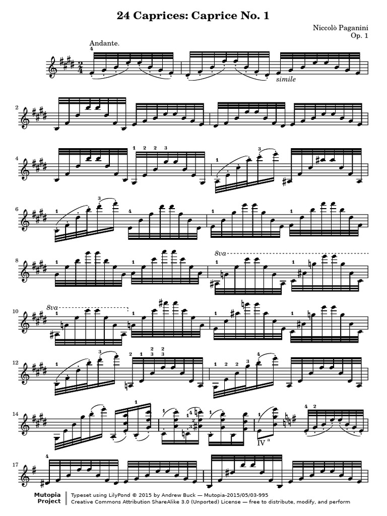 Caprice 1-A4 | PDF | Violin | Copyright Law